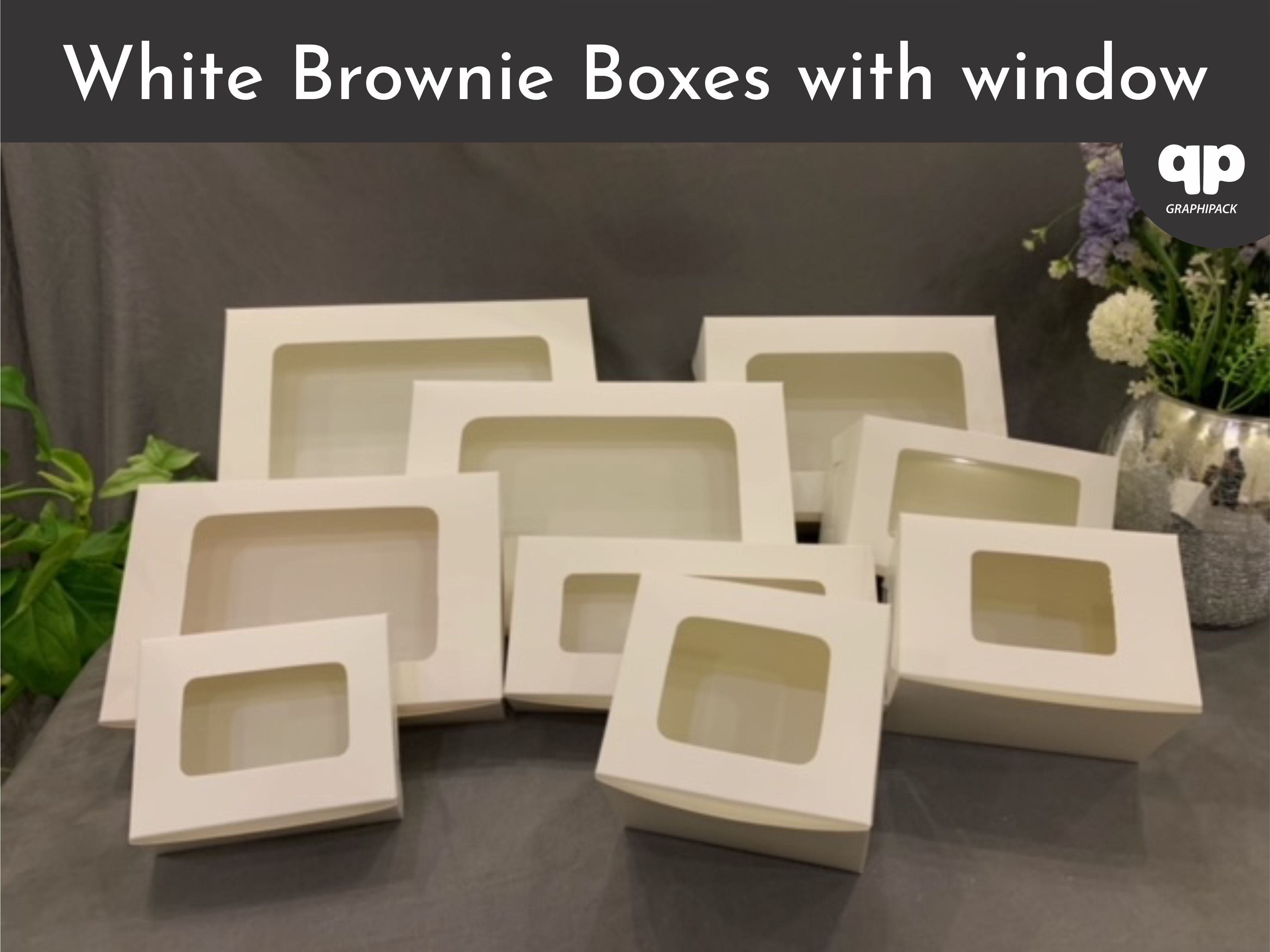 Brownie Boxes (White card with window) – Graphipack