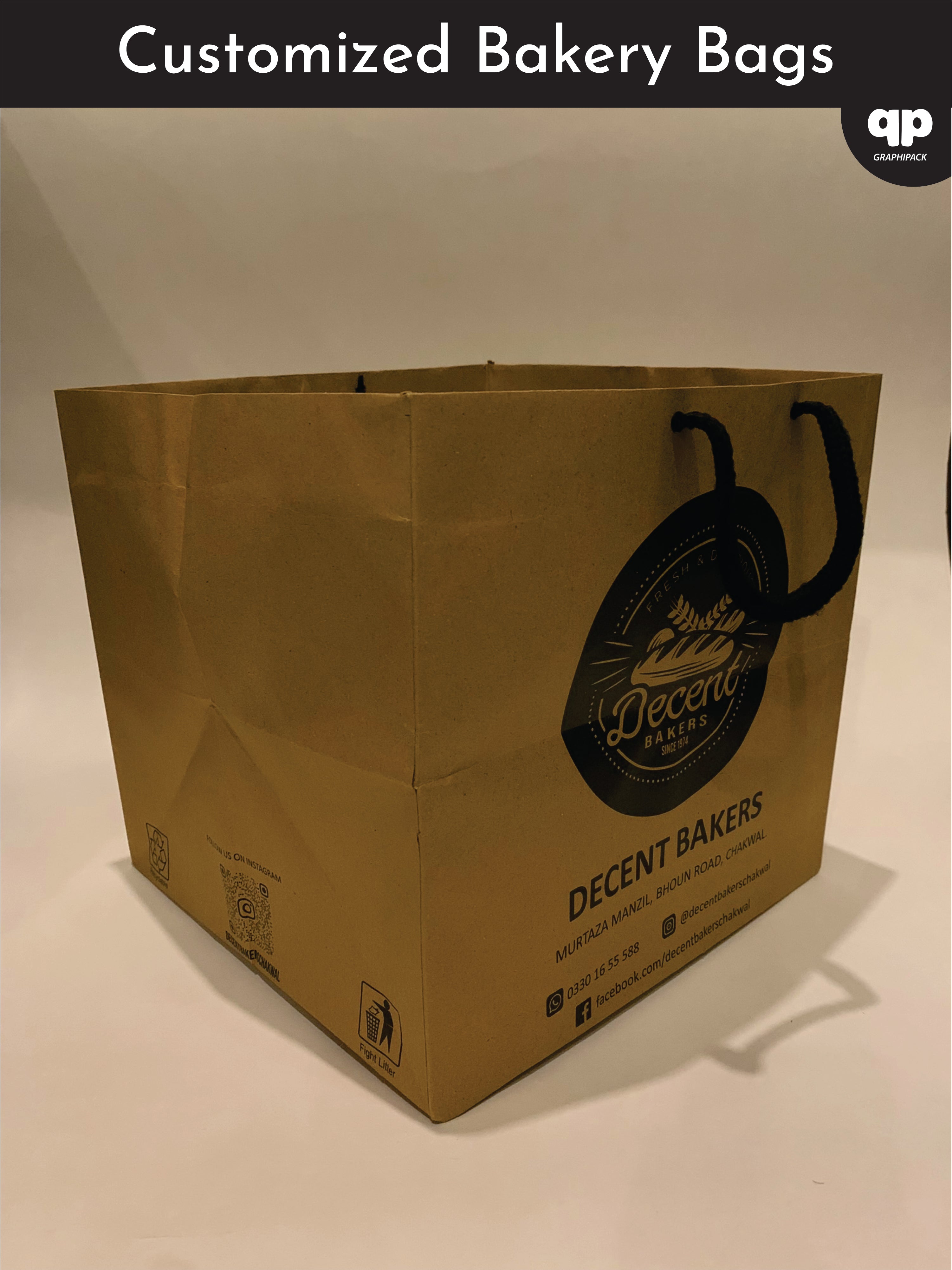 Customizable Kraft Paper Bags (11x10.5x10.5 with strings) – Graphipack
