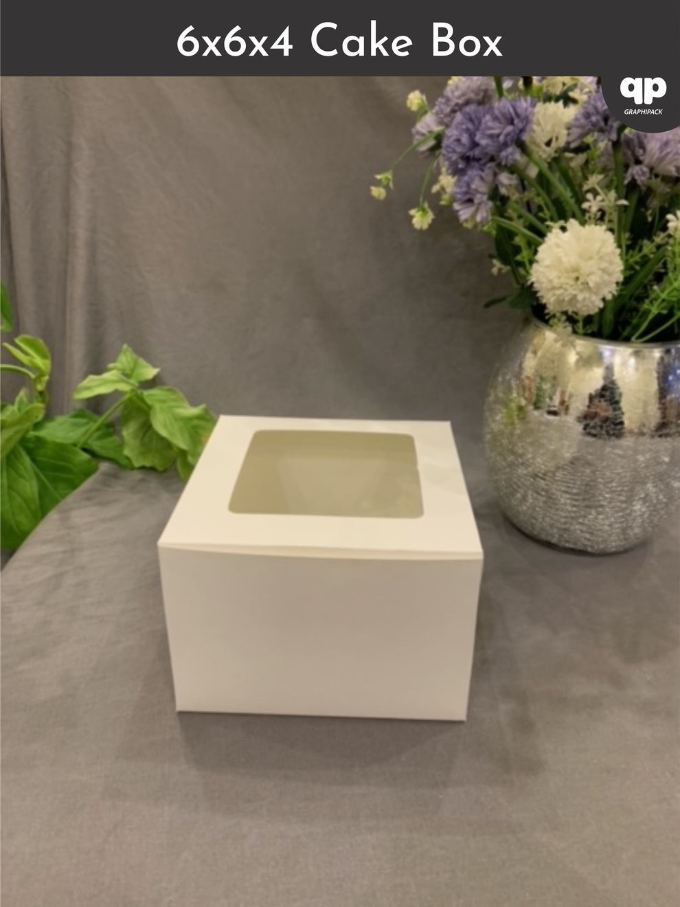 Cake Box 6"x6"x4" - with Window – Graphipack